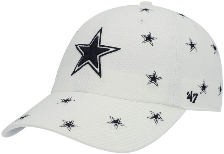 Women's '47 White Dallas Cowboys Confetti Clean Up Adjustable Hat ...