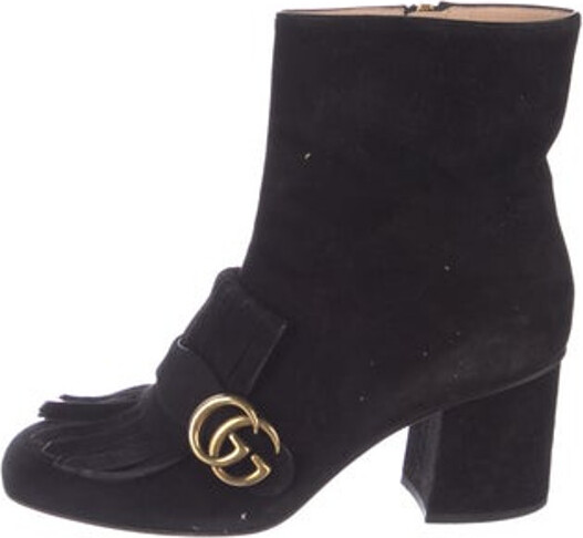 Gucci Double G Logo Suede Boots - ShopStyle