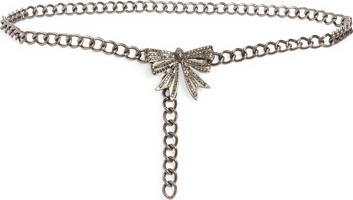 Kurt Geiger Crystal Bow Chain Belt - ShopStyle