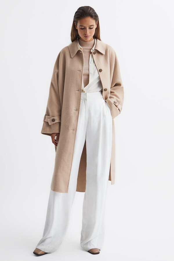 Reiss Camel Carmen Blindseam Cape Coat - ShopStyle
