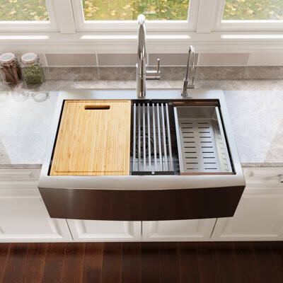 DeerValley 30'' Farmhouse Kitchen Sink, Apron Front Stainless Steel ...