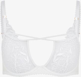 Agent Provocateur Womens White Ozella PVC-trim Underwired Mesh bra ...
