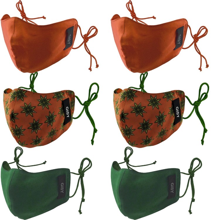 Gisy Set Of 6 Pure Silk Face Mask Galanga Tree Emerald - ShopStyle