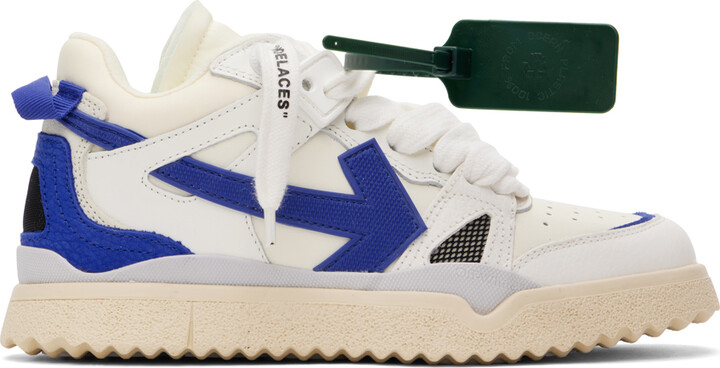 Off-White White & Blue Sponge Sneakers - ShopStyle