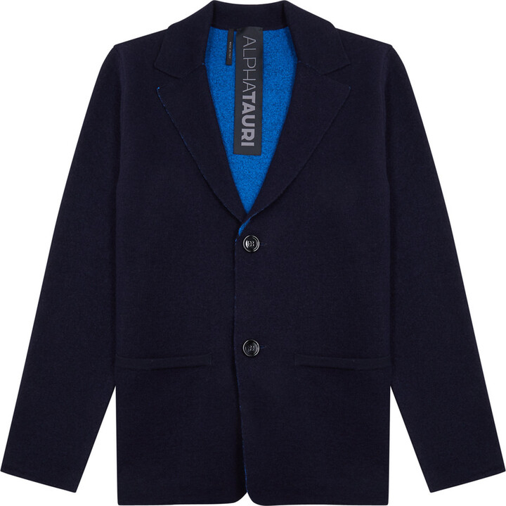 Alpha Tauri Faco Wool Jacket - Navy - L - ShopStyle