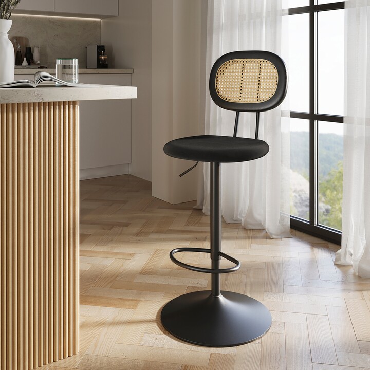 Dunelm Arla Bar Stool, Velvet Black - ShopStyle