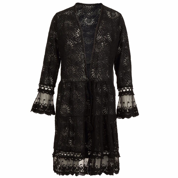 Lace Beach Cover Up in Black - ShopStyle Day to Night Dresses