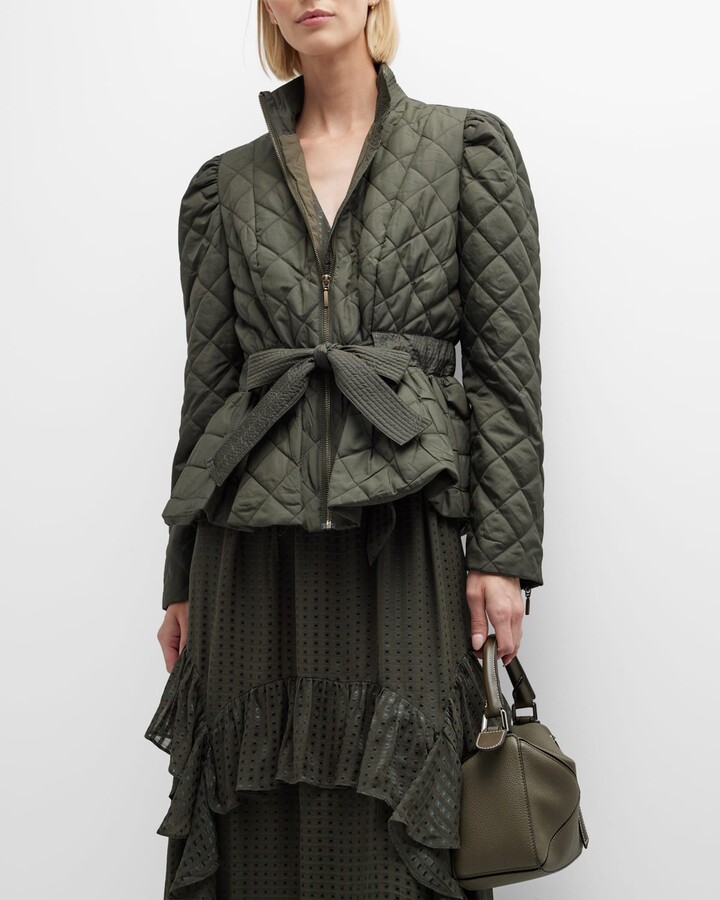 Marie Oliver Raven Quilted Peplum Jacket - ShopStyle
