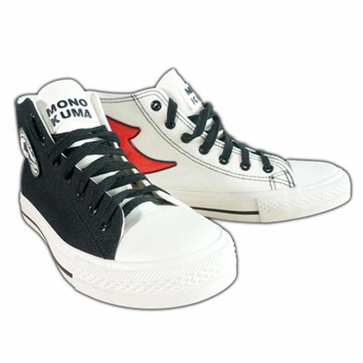 Muxing Monokuma Cosplay Danganronpa Shoes High Top Lace Up Canvas Shoes ...