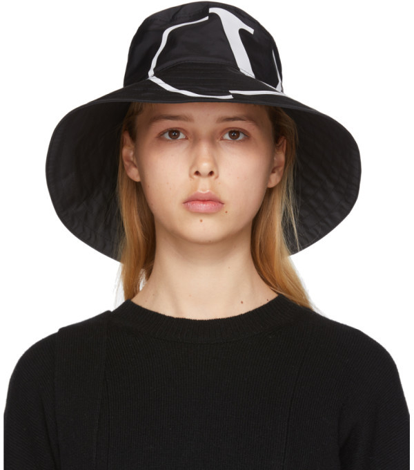 Valentino Black Garavani VLogo Bucket Hat - ShopStyle