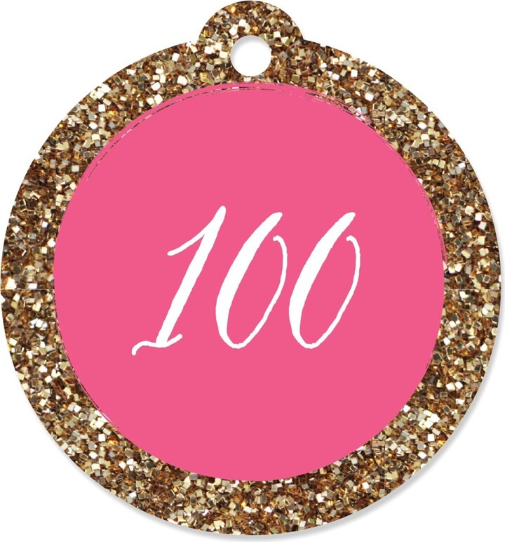 Big Dot of Happiness Chic 100th Birthday - Pink and Gold - Birthday ...