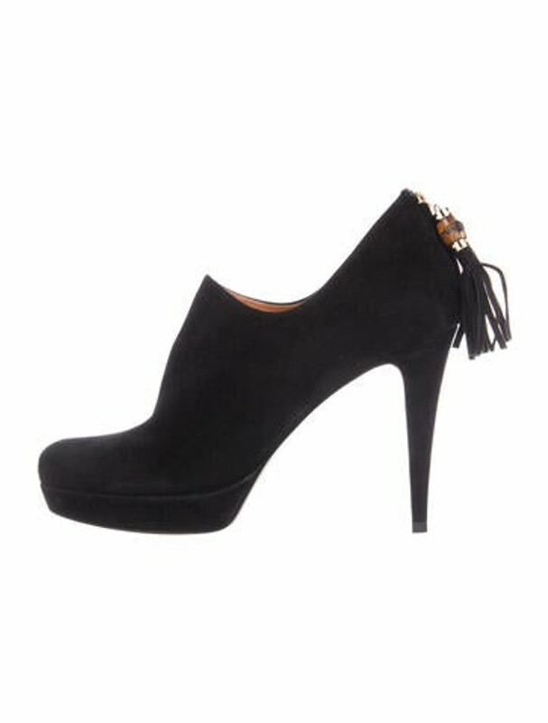 Gucci Bamboo Accent Suede Boots Black - ShopStyle