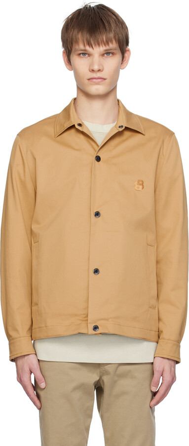 HUGO BOSS Tan Relaxed-Fit Jacket - ShopStyle