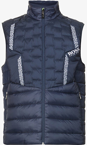 HUGO BOSS Mens Navy Quilted Shell-down Gilet - ShopStyle Down & Puffer ...