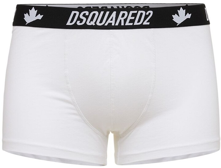 DSQUARED2 Logo print cotton boxer briefs - ShopStyle