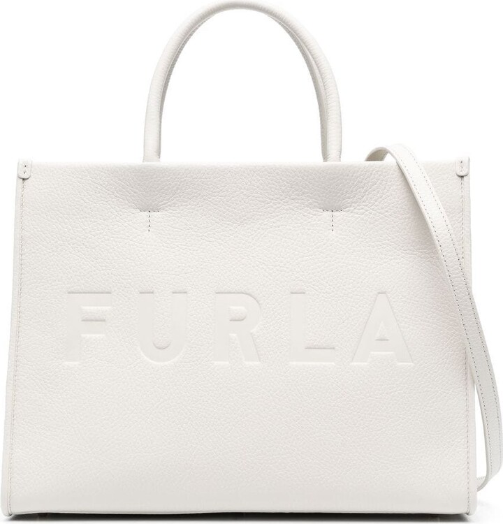 Furla Embossed-Logo Leather Tote Bag - ShopStyle