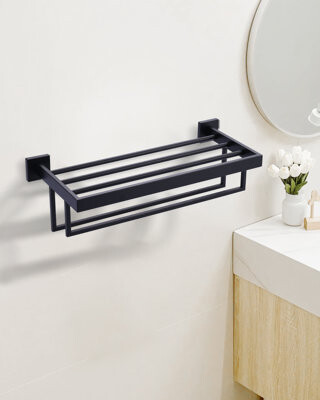 ARCORA 2-Tier Wall Mounted Stainless Steel Bathroom Towel Rack With 2 ...