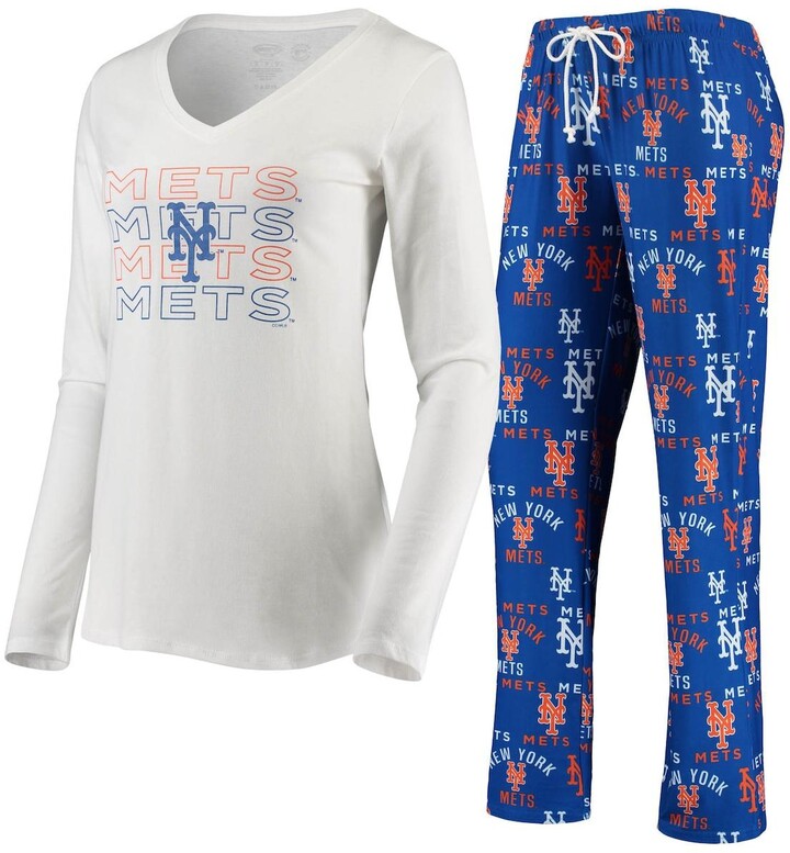 Concepts Sport Women's White, Royal New York Mets Flagship Long Sleeve ...