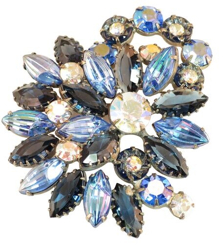 1960s Juliana Carved Blue Glass Brooch - Neil Zevnik - ShopStyle Charms