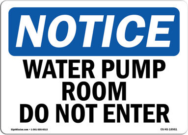 SignMission Water Pump Room Do Not Enter Sign - ShopStyle Home Office
