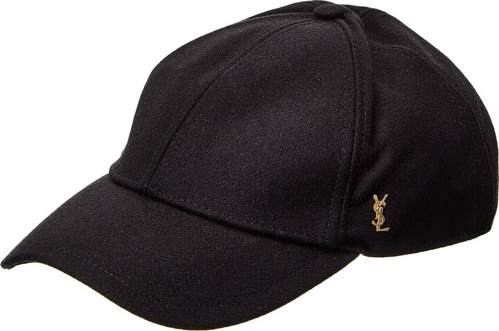 Saint Laurent Cassandre Wool-Blend Baseball Cap - ShopStyle Hats