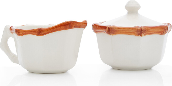 Este Ceramiche for Moda Domus Bamboo Painted Ceramic Sugar Bowl and ...