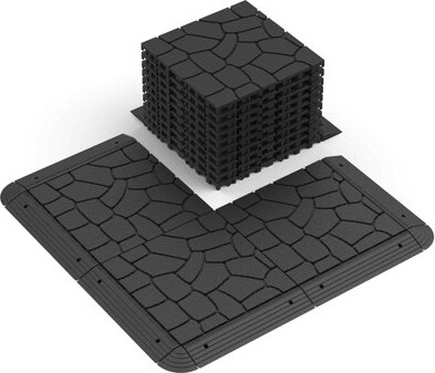 DAPPER DOODLES INC New Stone Texture 12" Patio Deck Tiles, DIY Module ...