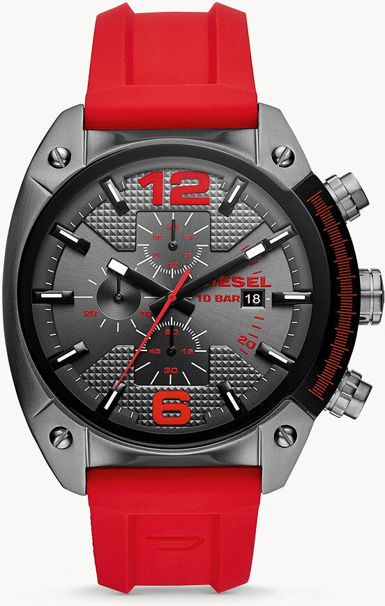 Diesel Men's Overflow Chronograph, Gunmetal-Tone Stainless Steel Watch ...