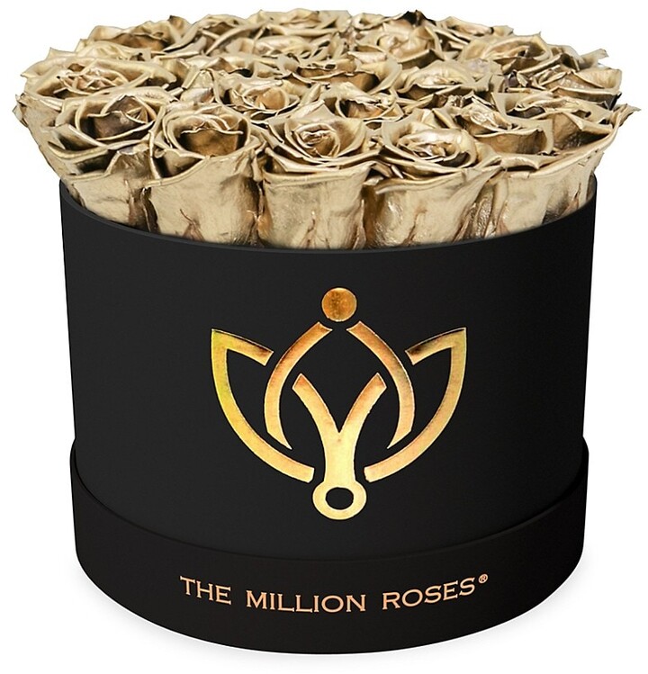 The Million Roses Classic Box Collection Roses in Black Round Box ...