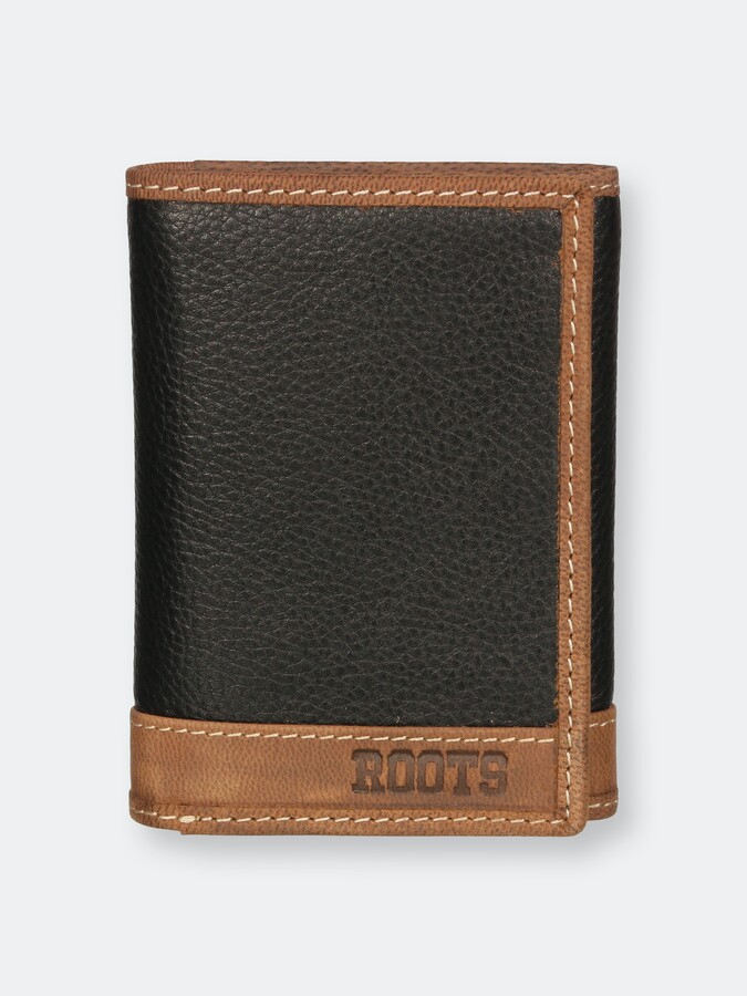 Roots Men's Leather Trifold Colour-Block Wallet - ShopStyle