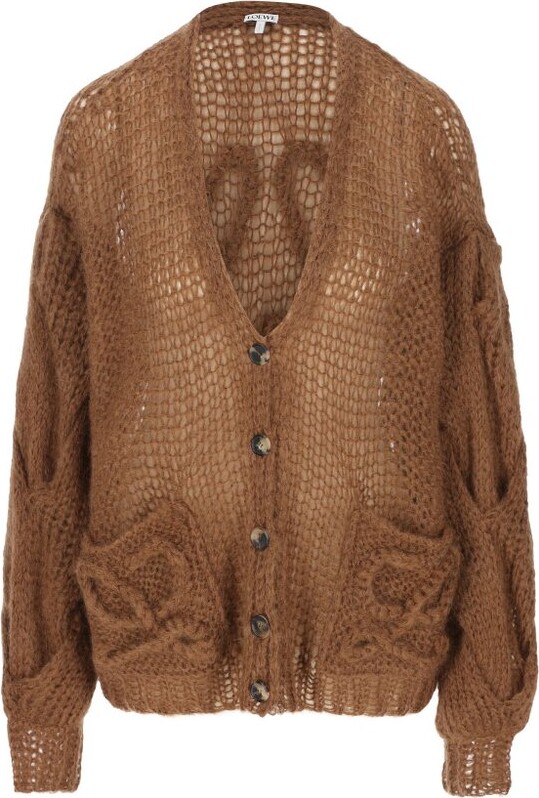 Loewe Logo Cable Knitted Cardigan - ShopStyle
