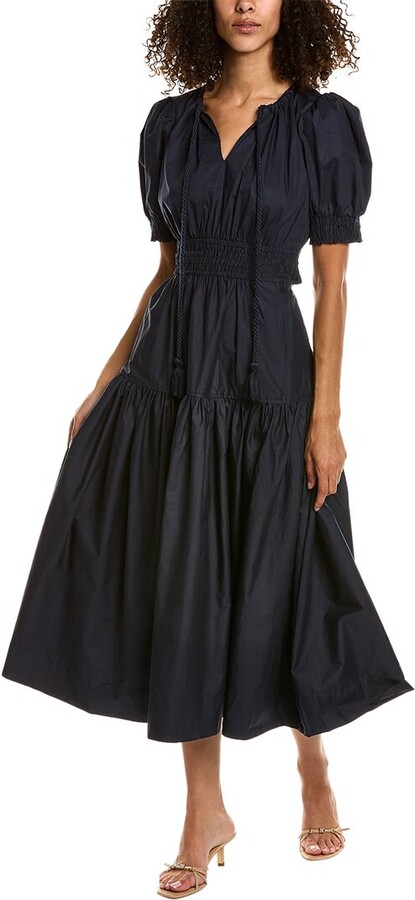 Moon River Shirred Midi Dress - ShopStyle