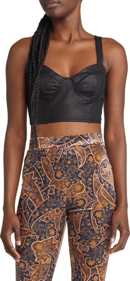 Elodie K Faux Leather Crop Corset Top - ShopStyle