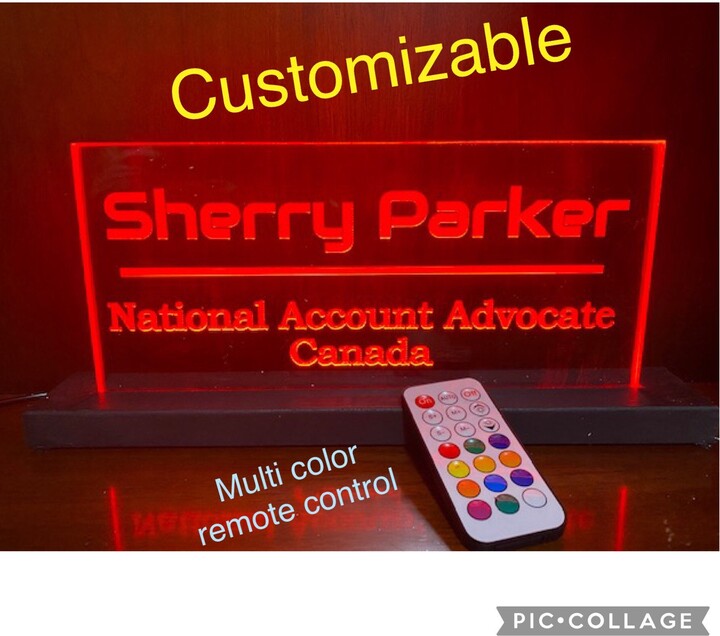 Etsy Office Desk Sign Multi-Color Chasing Led Personalized Name Plate ...