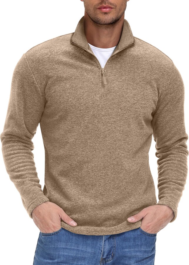 EKLENTSON Mens Outdoor Fleece Pullover Sweatshirts Winter Thermal ...