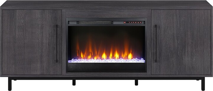 Abraham + Ivy Julian Rectangular Tv Stand With 26" Crystal Fireplace ...