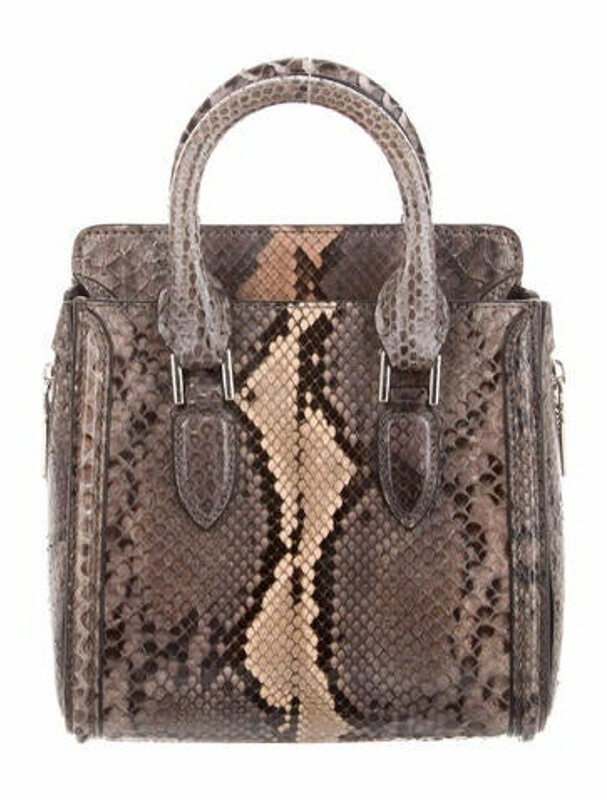 Alexander McQueen Python Mini Heroine Shoulder Bag Silver - ShopStyle