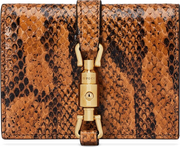 Gucci Jackie 1961 python card case wallet - ShopStyle
