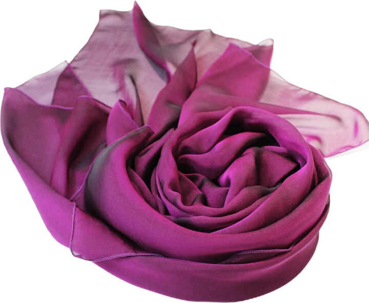 Prettystern Plain Stola Silk Scarf Taffeta 2 Colour Iridescent for ...
