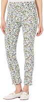 Elliott Lauren Florentine Floral Pull-On Ankle Pants with Back Slit ...