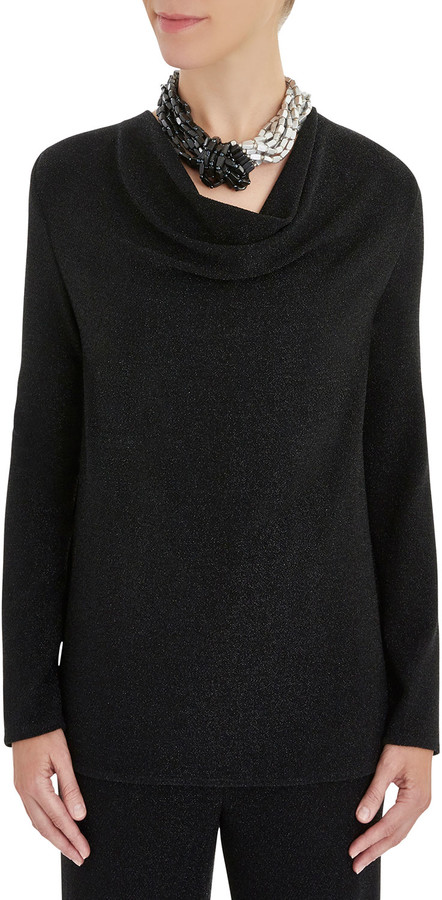 Misook Sparkle Cowl-Neck Tunic - ShopStyle Dress Pants