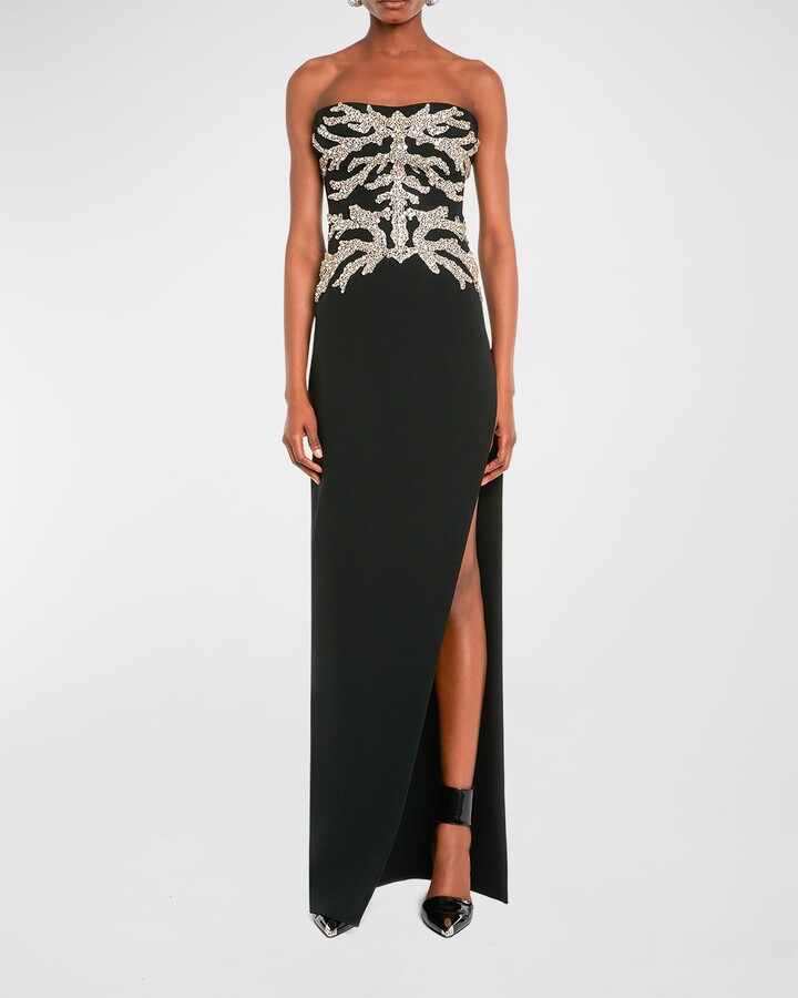 Alexander McQueen Crystal Embellished Strapless Column Gown - ShopStyle ...