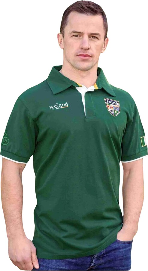 Retro Irish Men's Polo Shirts Embroidered Crest - ShopStyle