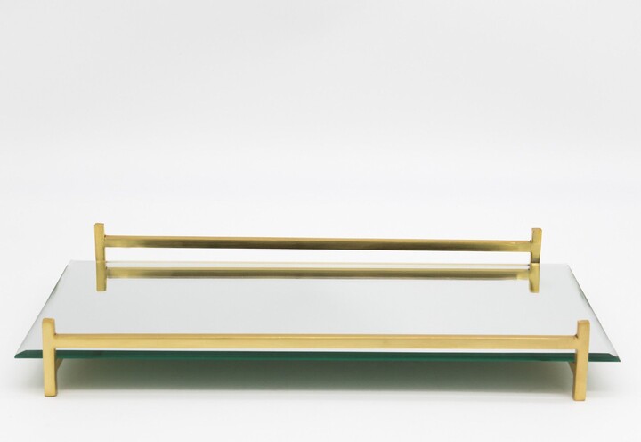 Homezia 16" Mirror and Gold Rectangular Glass Vanity Tray - ShopStyle ...