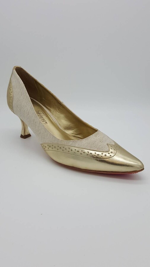 Claire Flowers Lauren Pumps In Gold - ShopStyle