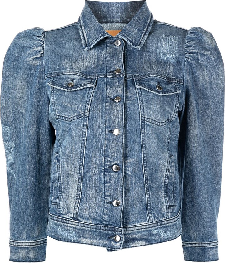 retrofete Ada puff-sleeve denim jacket - ShopStyle