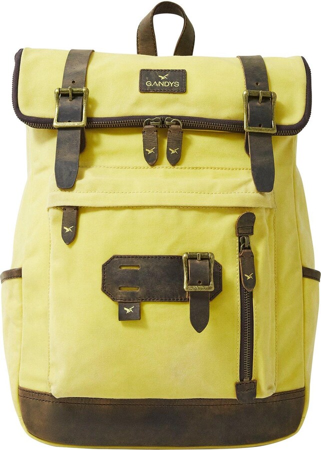 Gandys Pale Yellow Waxed Cotton Bali Backpack - One Size - ShopStyle