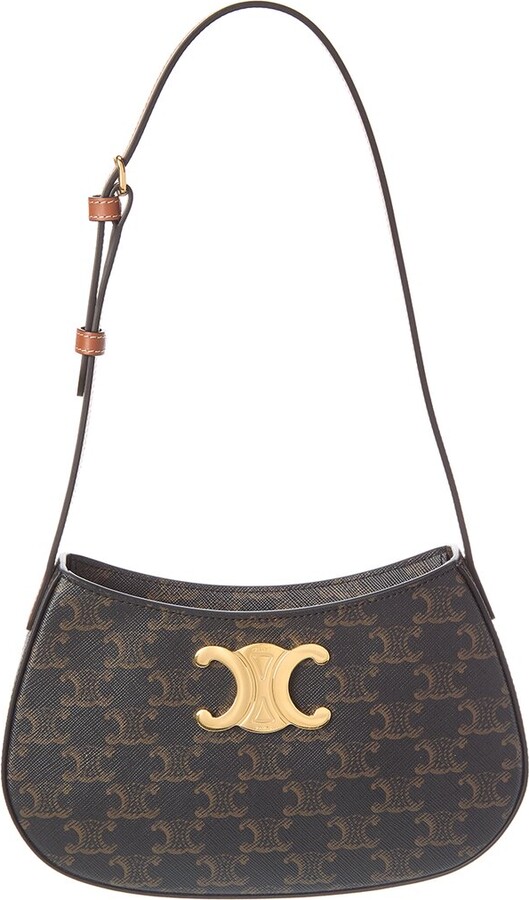 Celine Tilly Medium Triomphe Canvas & Leather Shoulder Bag - ShopStyle