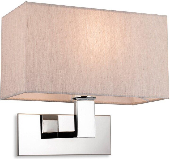 Netlighting Raffles Wall Lamp Chrome with Rectangle Oyster Shade ...