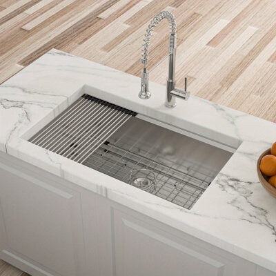 Skyline 30''x19'' Stainless Steel One Bowl Kitchen Sink Workstation ...